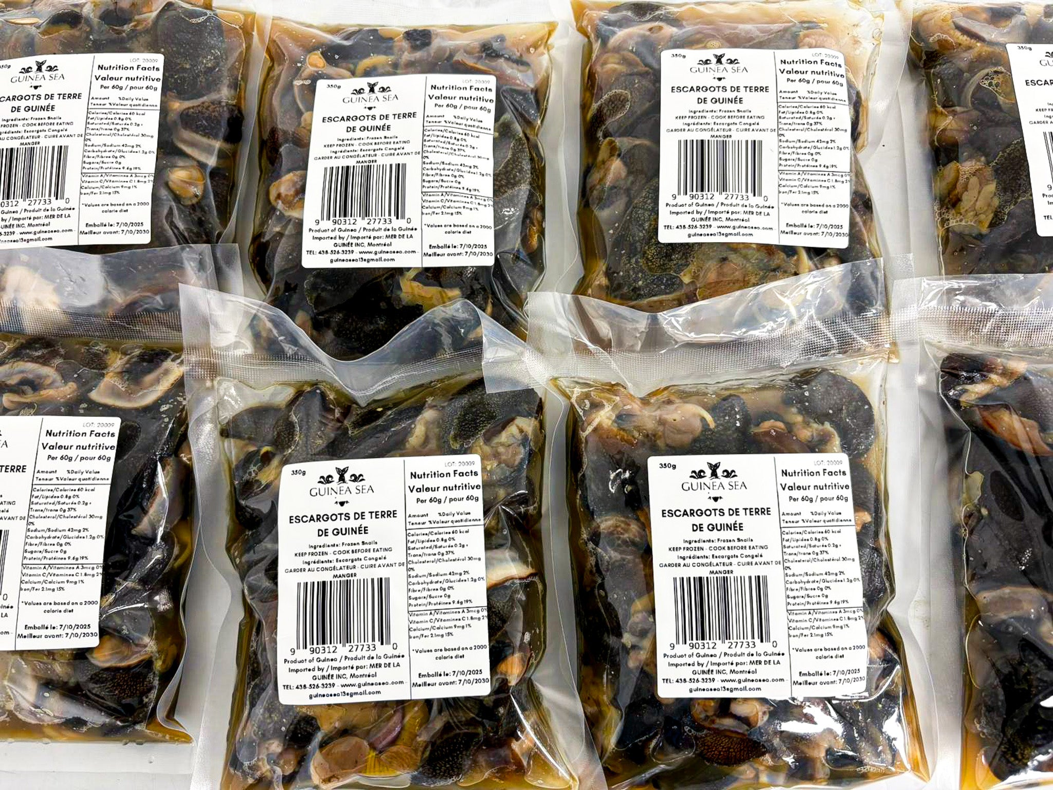 Frozen African Land Snails (Unshelled) (350g) – GuineaSea